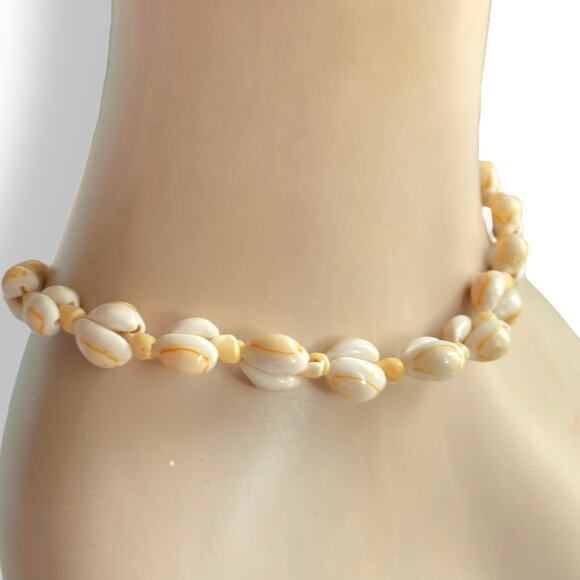 Vintage | Jewelry | Vintage Cowry Gold Band Cowrie Hawaiian Shell Lei ...